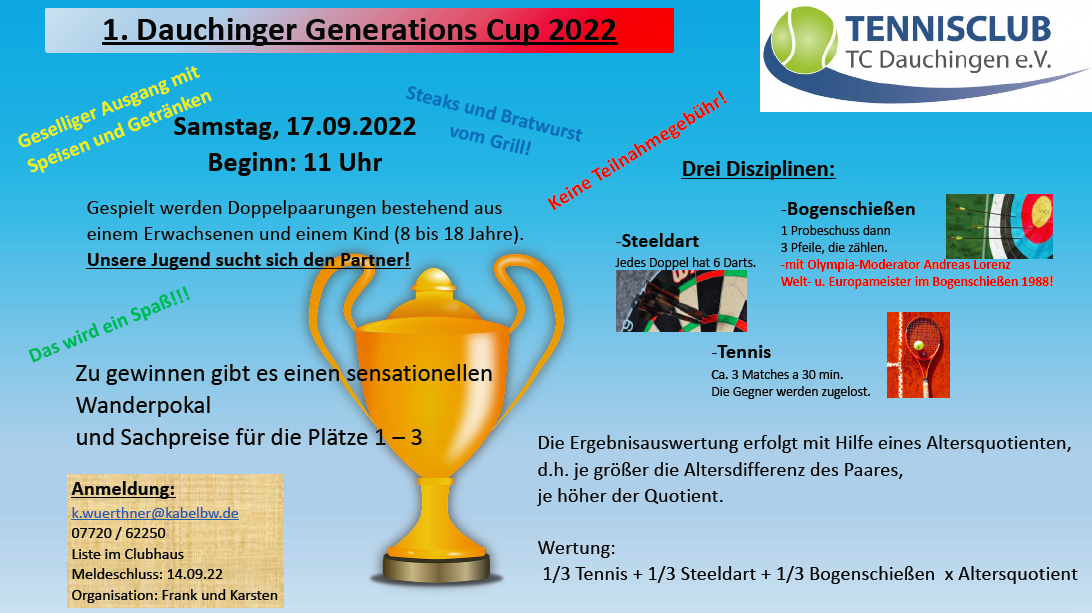 1. Dauchinger Generations Cup 2022 – Tennisclub Dauchingen e.V.